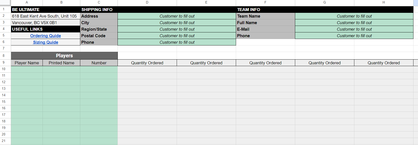 How does your Order Sheet method of ordering work?